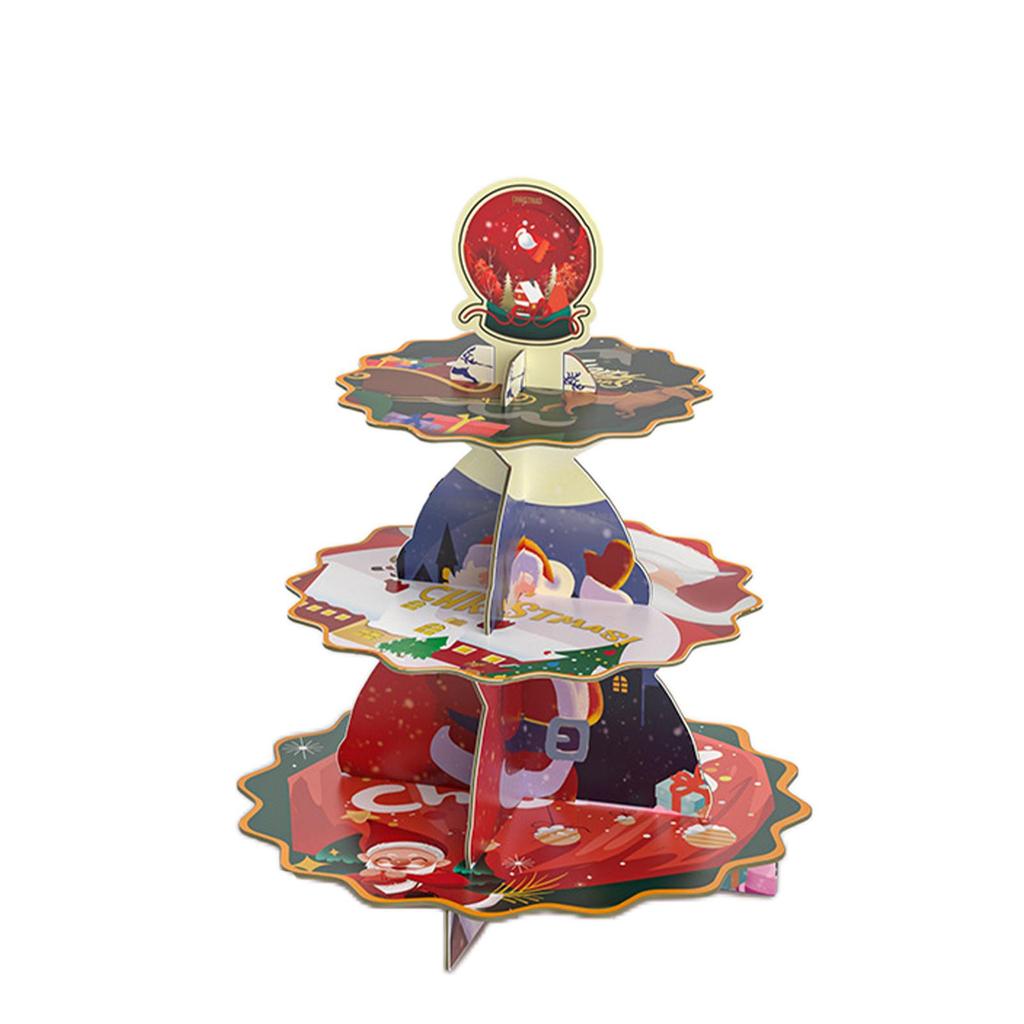 Buy 3-Layer Round Cupcake DIY Paper Craft Stand Christmas Display Party ...