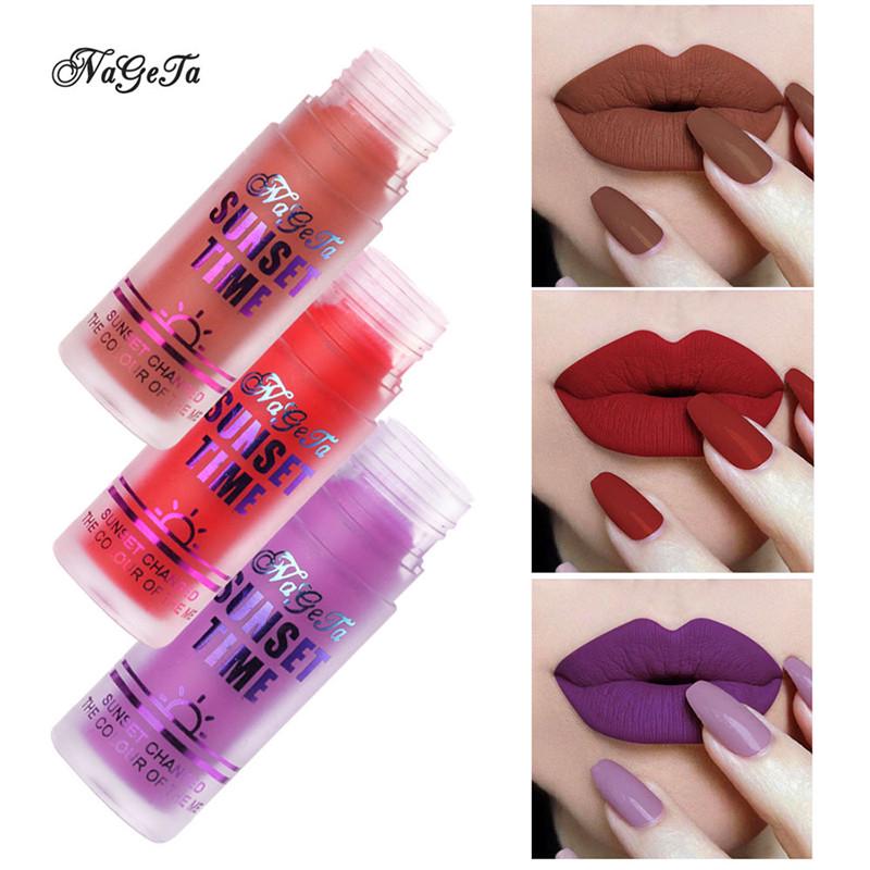 Buy NAGETA Sunset Time Non-stick Cup Matte Lip Gloss Matte Lasting ...