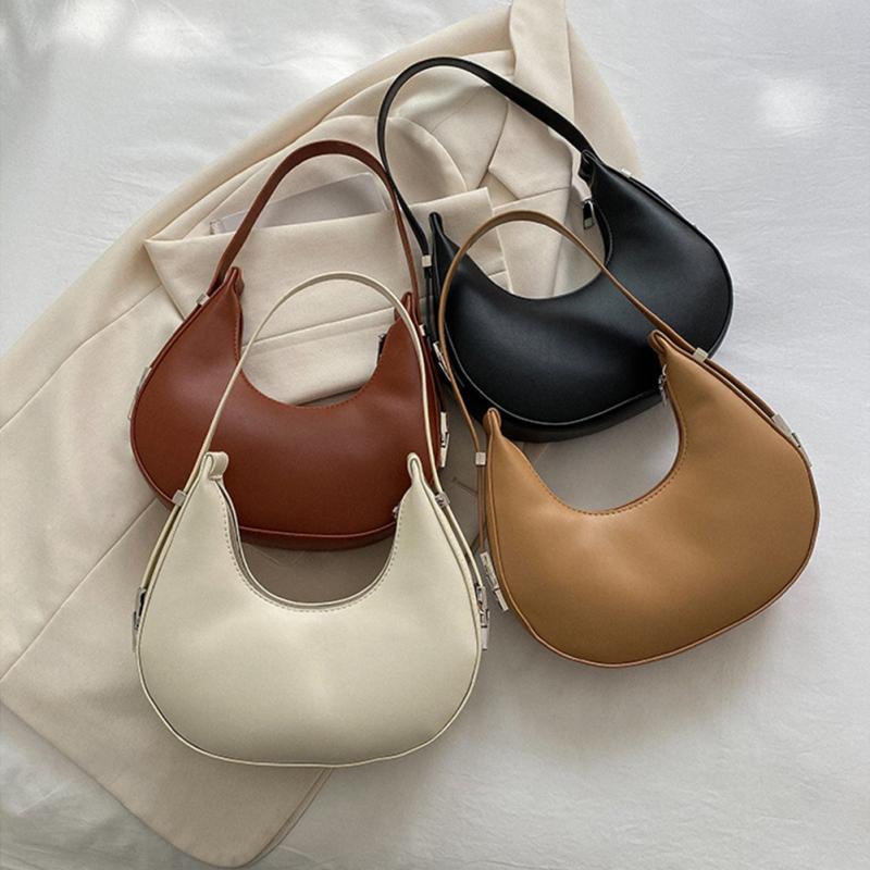 Trendy Baguette Shoulder Bag For Women Simple Solid Color Pu Leather ...