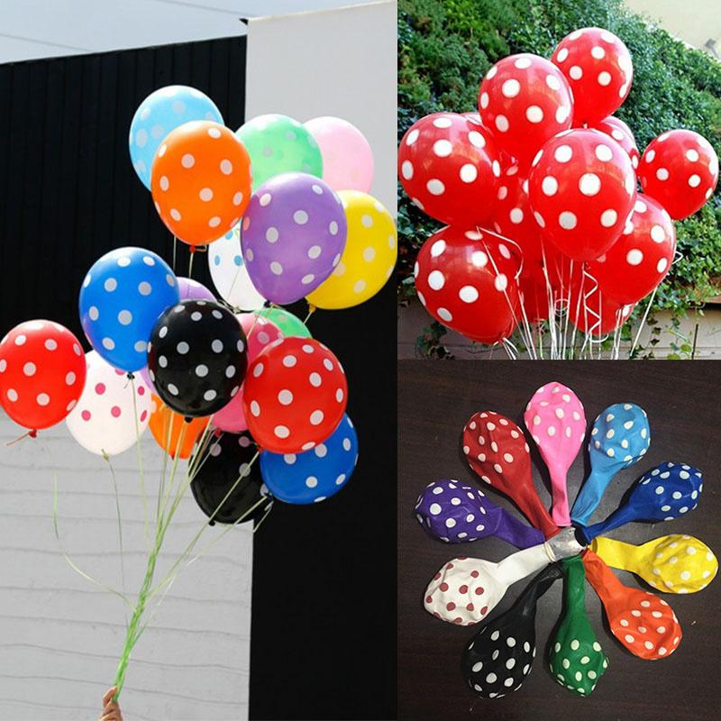 20 Pcs 12 Inch Latex Polka Dots Balloons Birthday Balloon Party ...