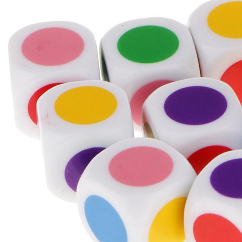 Buy Set Of 10 Pcs Dice To Play With 6 Colors For Board Games Kids Table ...