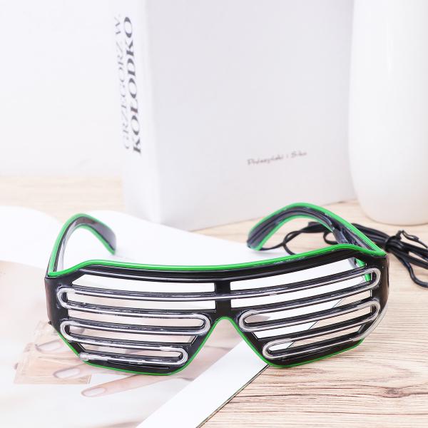 Buy 1pc Shutter Shade Glasses Luminous Voice Control LED Light Up Eye ...
