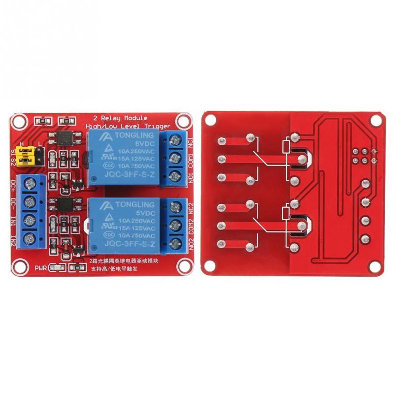 Buy 2 Channel Relay Module with Optocoupler Isolation High Low Level ...