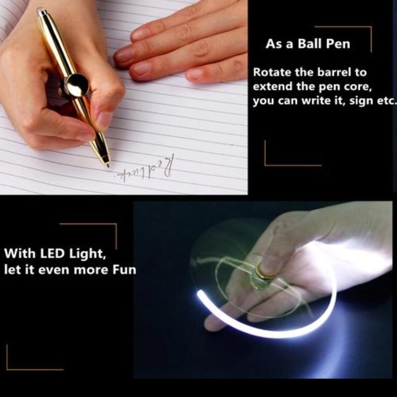 Cheap Stress Relieve Spinner Pen With LED Light Multifunctional ...