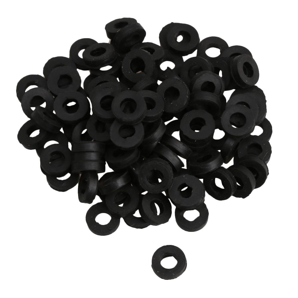 Buy 100pcs Black O-Ring Hose Gasket Flat Rubber Washer Sealing Ring ...
