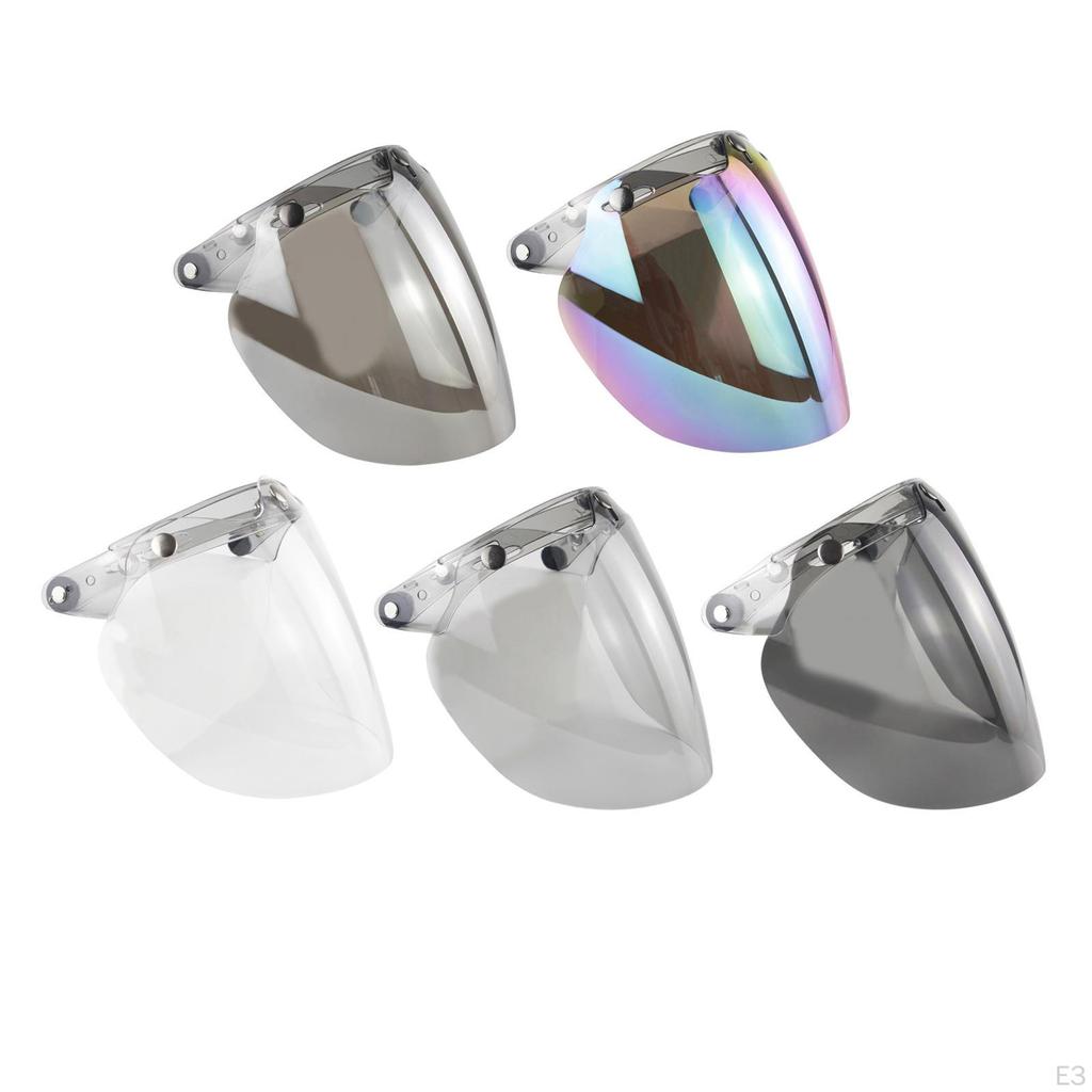 Buy 3 Snap Visor Lens for Open Face Retro Windscreen Durable at ...