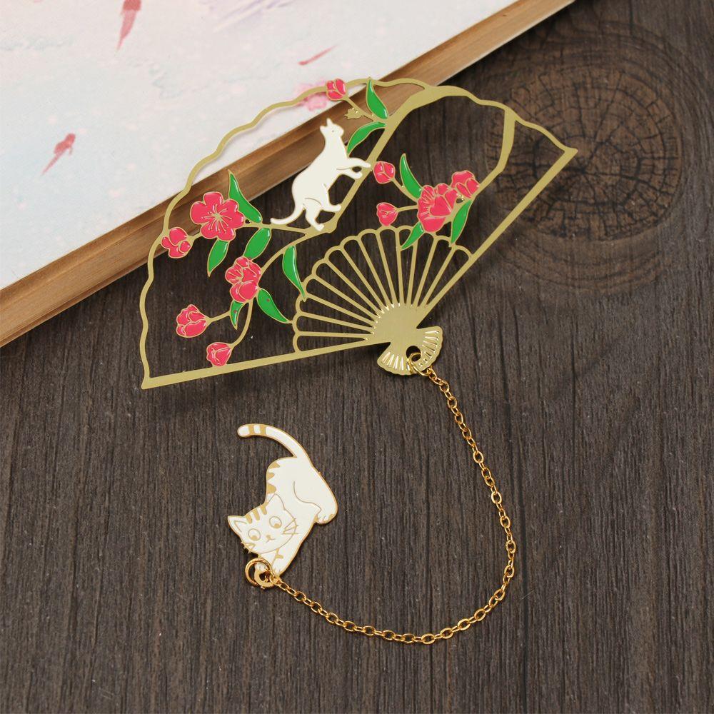 Cheap Retro Crane Metal Chinese Style Tassel Folding Fan Shape Book ...