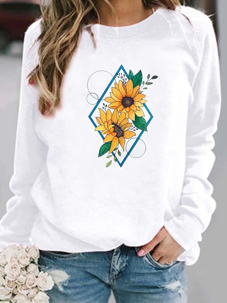 Buy Cute Lovely Print Female Pullovers Women Clothing Ladies Spring ...