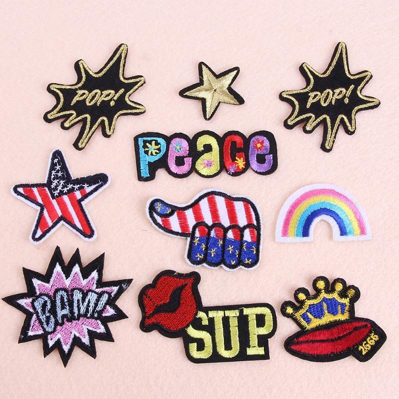 Buy 10pcs Mixed Style Applique Embroidery Patch Sticker Iron On Sew ...