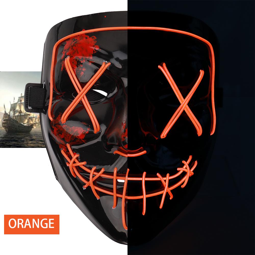 Buy LED Cold Light Flash Grimace Fluorescent Mask Festival Performance ...