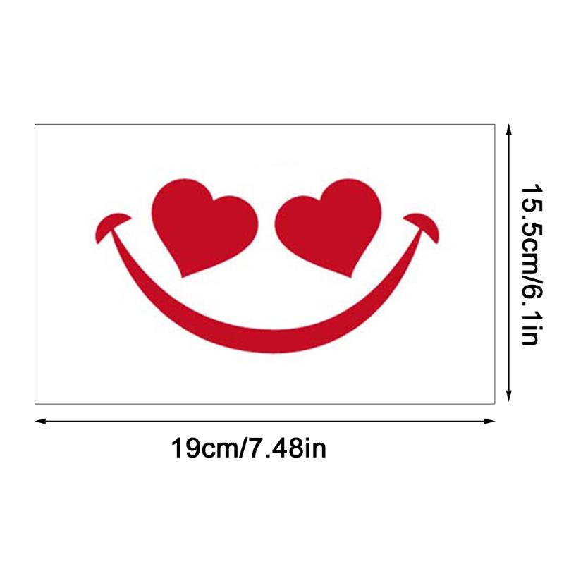 50 Pcs Cute Mouth Face Mask Stickers Smiling Service Lips Smile Decals ...