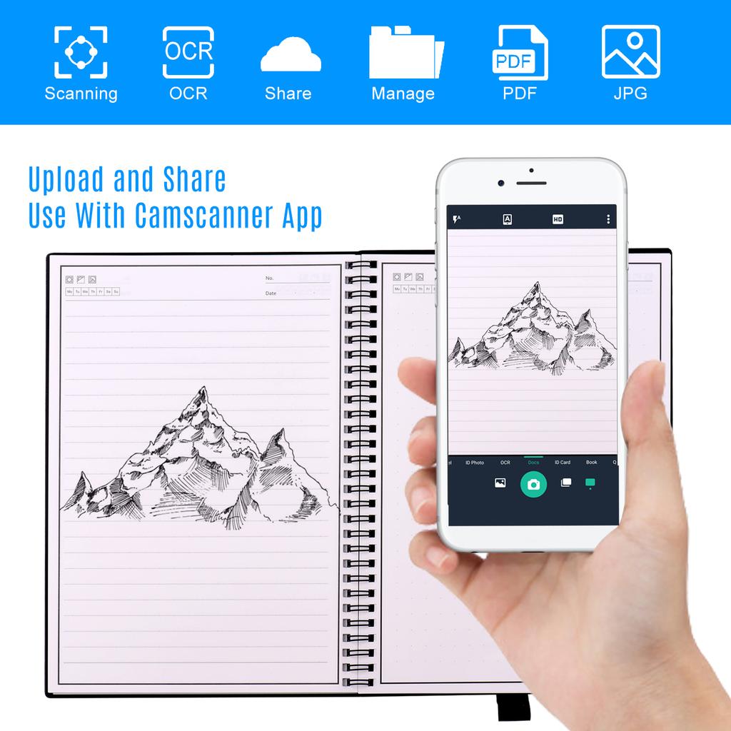 Buy Erasable Reusable Smart Notebook Hardcover Writing Note Book ...
