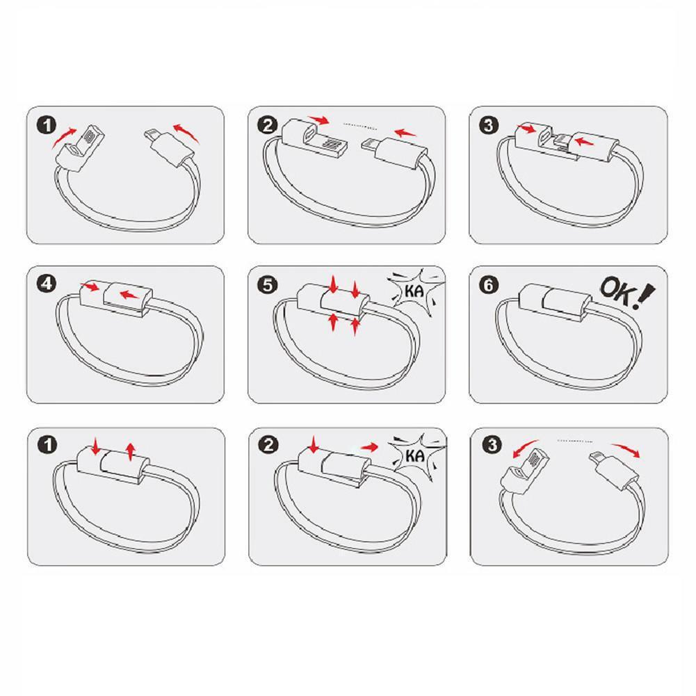 Buy 20/22.5CM USB Data Cable Bracelet Braided Wristband Charger For ...