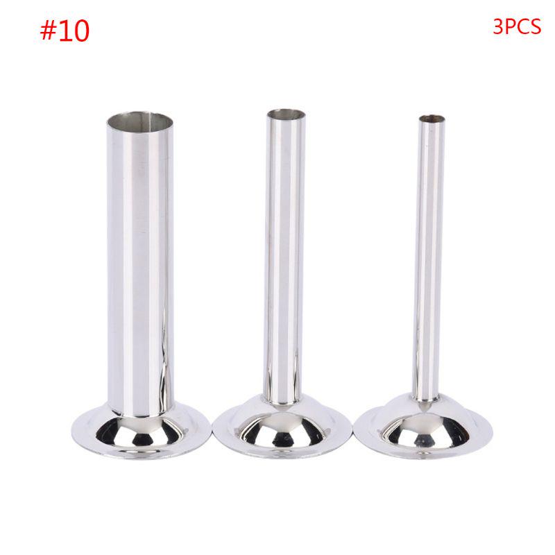 3pcs/set Stainless Steel Manual Sausage Stuffer Stuffing Filling Tubes ...