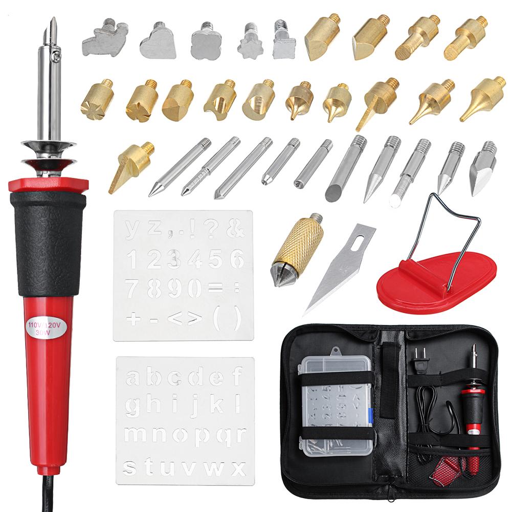 Buy Wood Burning Pen Kit 37pcs Wood Burning Pyrography Tools Wood ...
