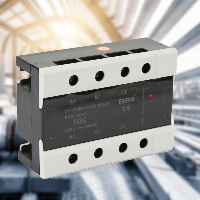 Load 24-480VAC Three Phase Solid State Relay 60AA/100AA BRM3-60AA Relay Solid State Relay Solid ...