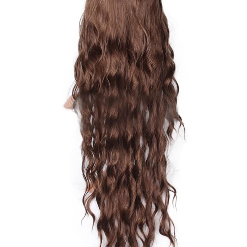 Buy Long Curly Wig High Temperature Wire Wig Brown Hair Wigs at ...