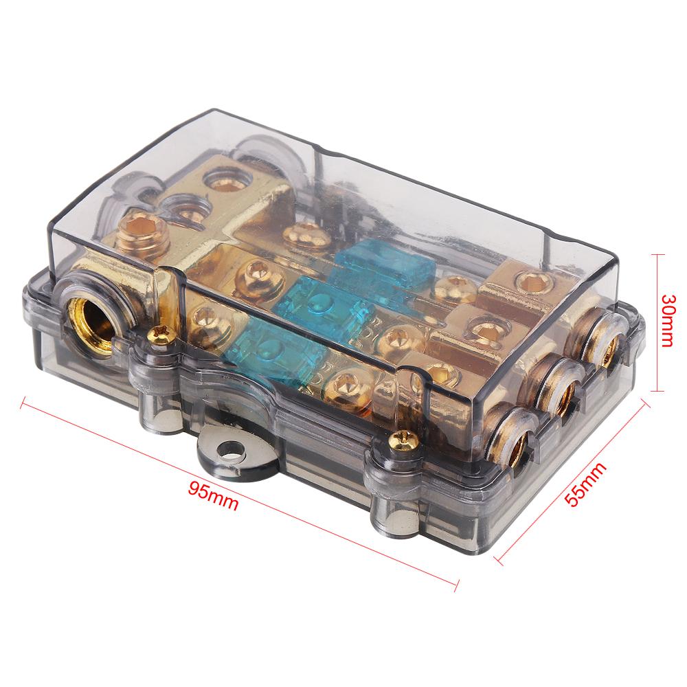 Buy 12V 60A 1 In 2 Ways Copper Plated Car Stereo Audio Power Fuse ...