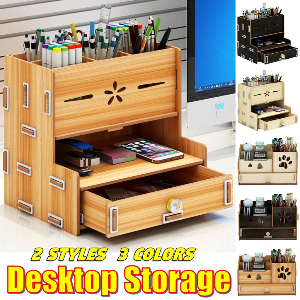 Buy 2 Typse Multifunctional Desktop Storage Box Durable School Supply ...