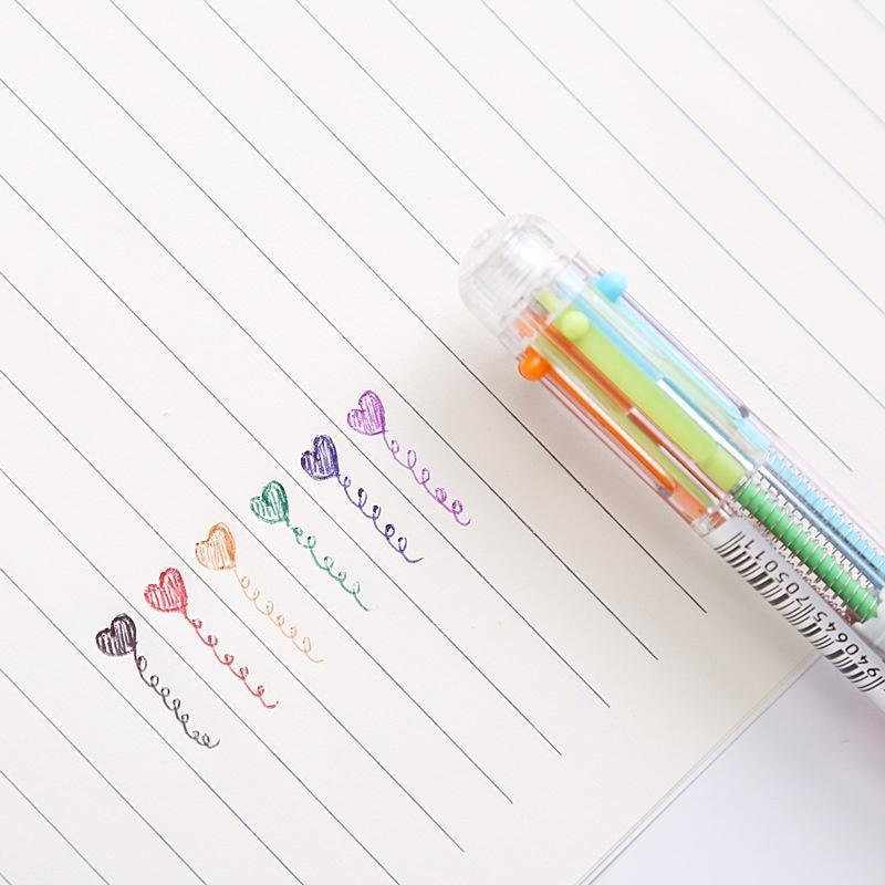 Buy 6 Colors In 1 Multicolor Ballpoint Pen Students Office Stationery ...