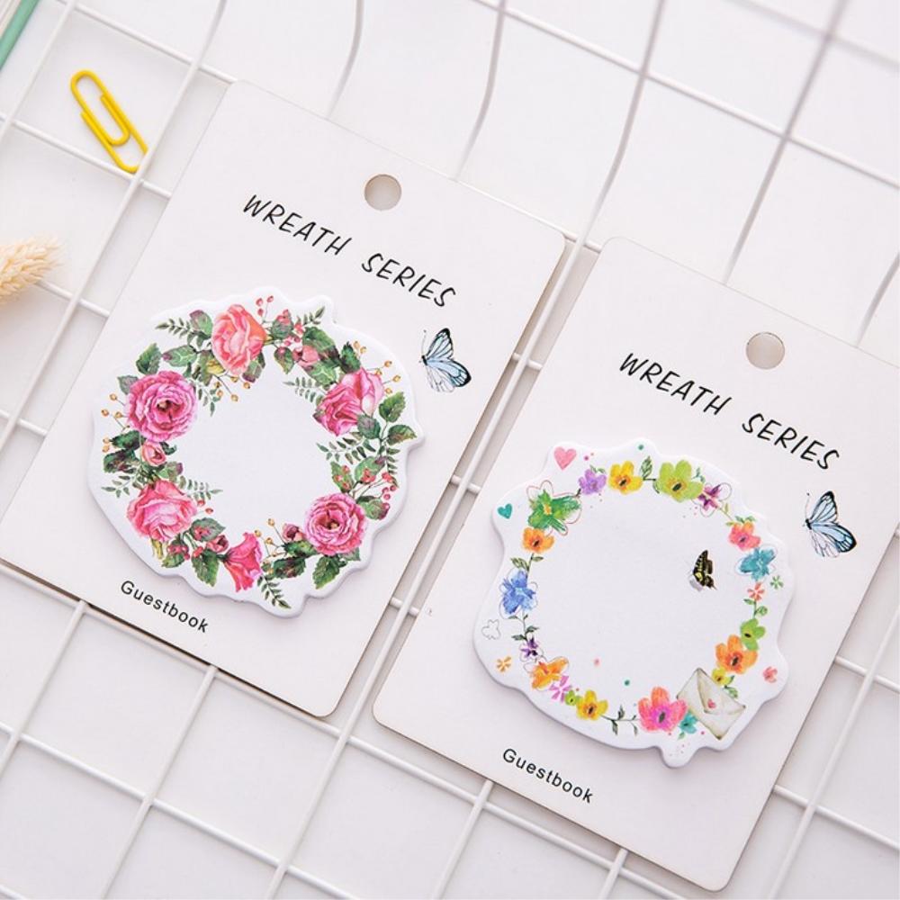 Buy Flora Flower Wreath Love Cute Memo Stickers Notes Kawaii Sticky ...