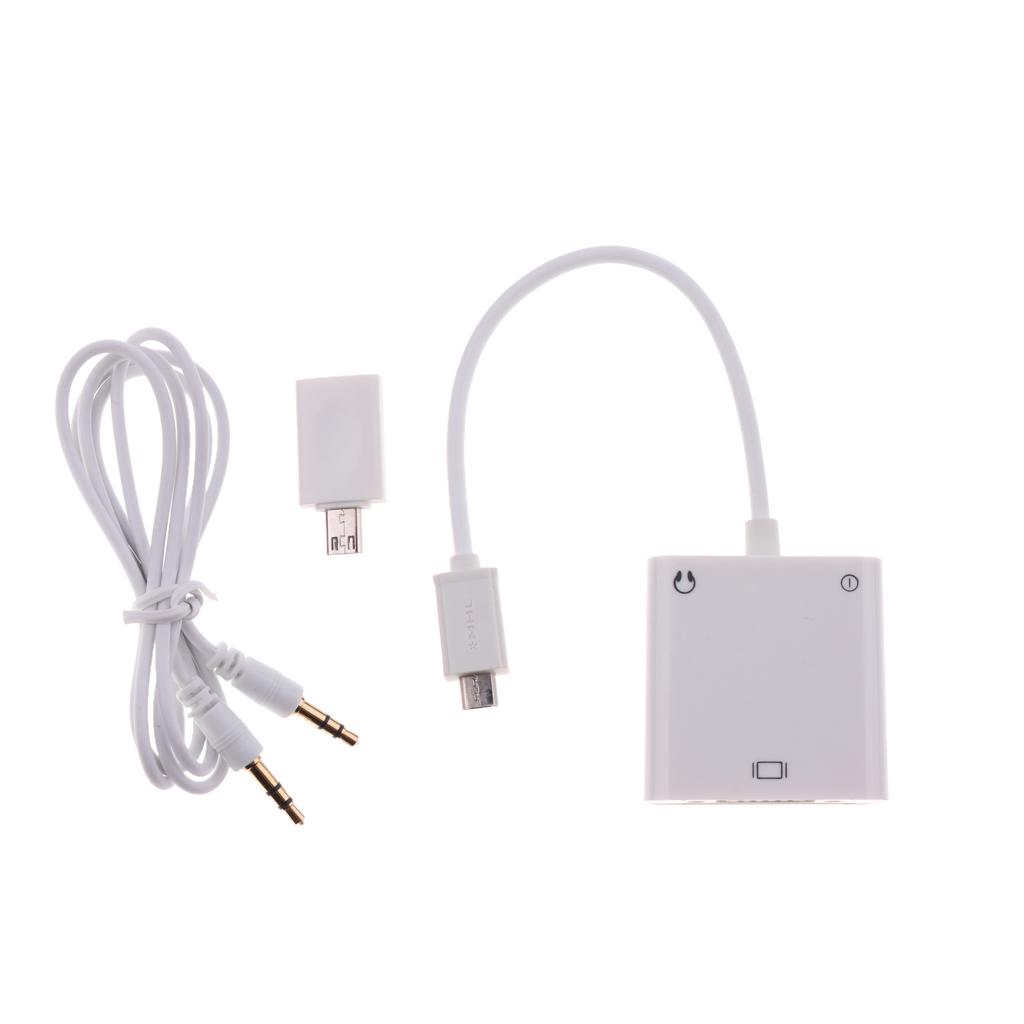 Buy Micro USB To VGA Adapter Audio Converter Male Female& Type-c ...