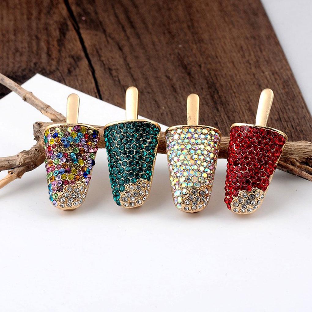 Buy Women Girls Crystal Ice Cream Brooch Pin Badge Birthday Clothes ...