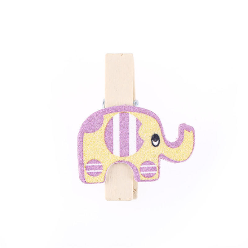 Buy 8Pcs Mixed Colorful Elephant Wood Clips P O Paper Pegs Clothespin ...