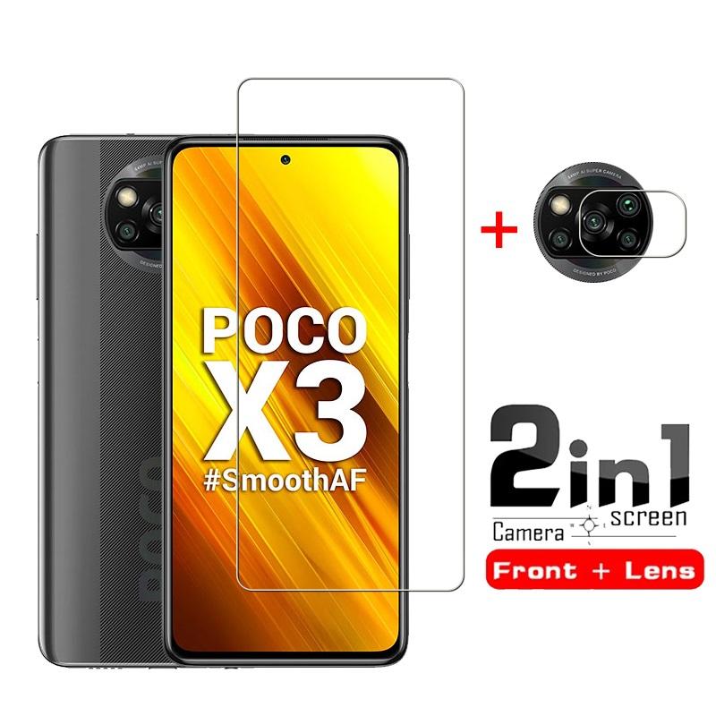 Buy 2 In 1 Tempered Glass For Xiaomi Poco X3 NFC F3 GT M3 Pro 5G Camera ...