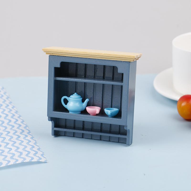 Buy Dollhouse Mini Wood Display Cupboard Cabinet Shelf Showcase Decor ...