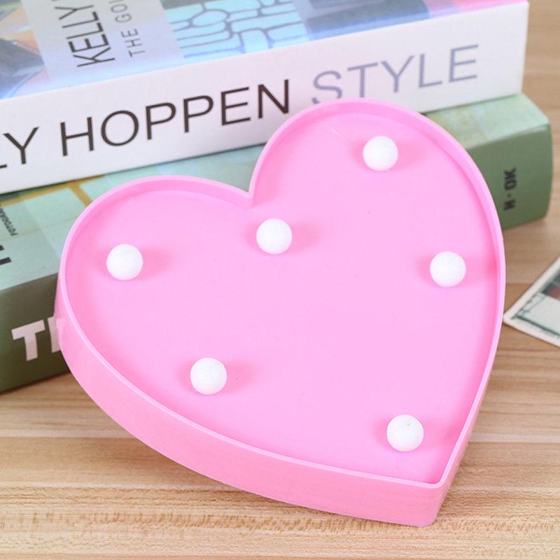 Buy Heart Shape Lamp Creative Table Light Night Christmas Party Home ...