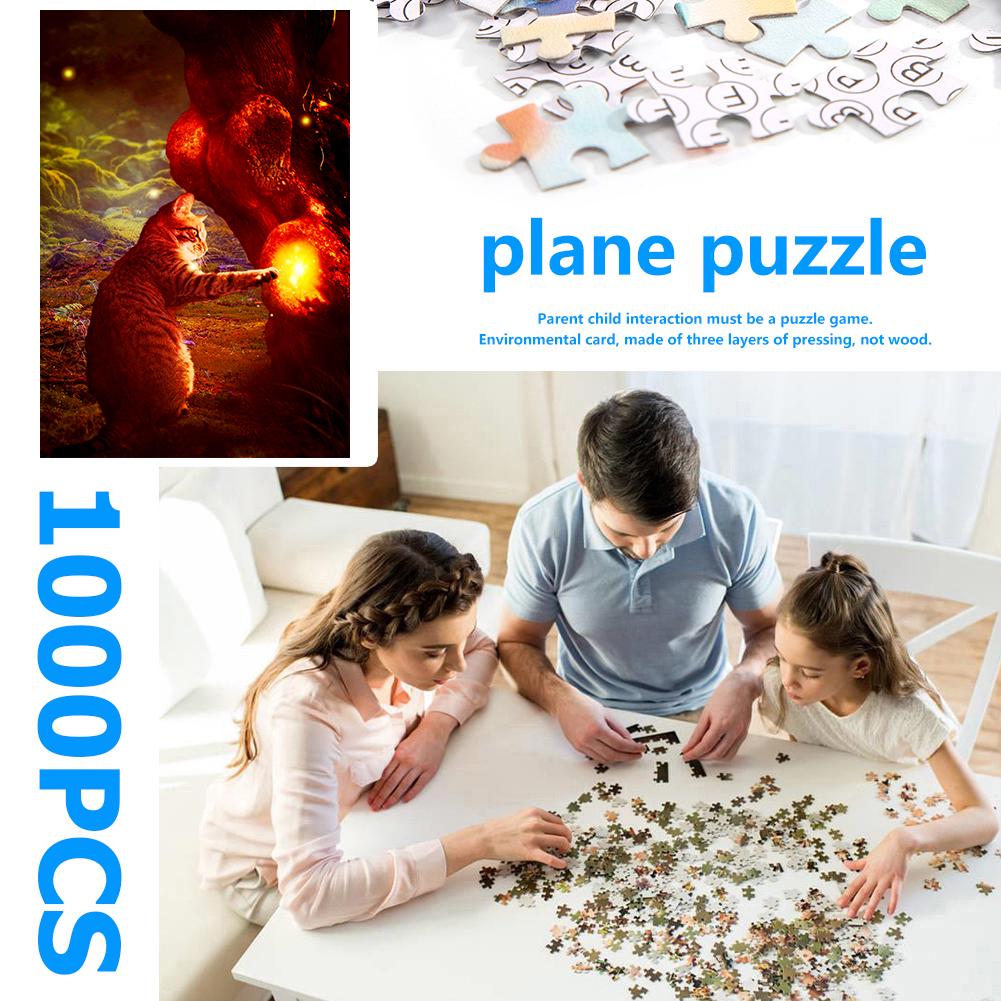 Cheap DIY Paper Puzzle Toys Early Education Magic Cat Jigsaw Home ...