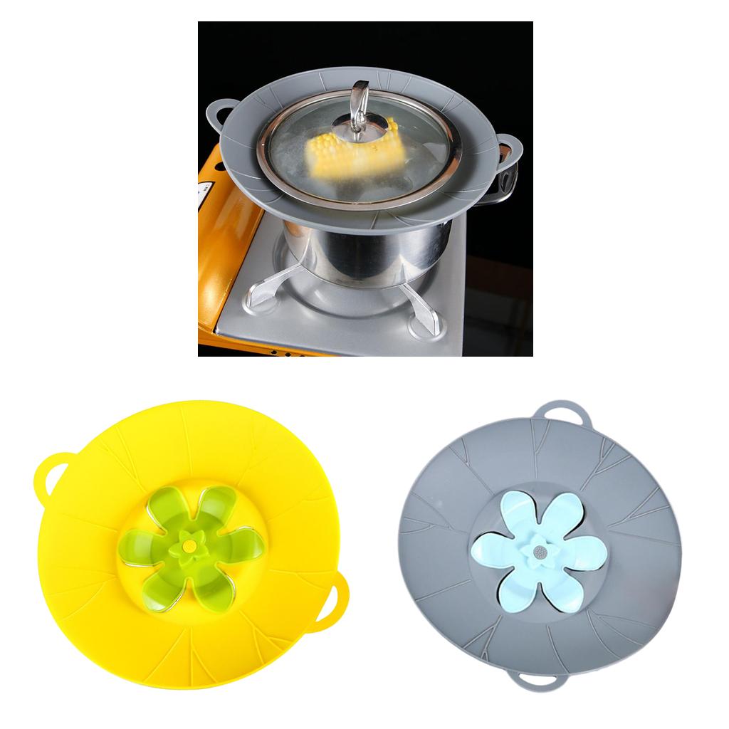 Buy Silicone Spill Stopper Splash Proof Pot Pan Lid Cover Kitchen ...