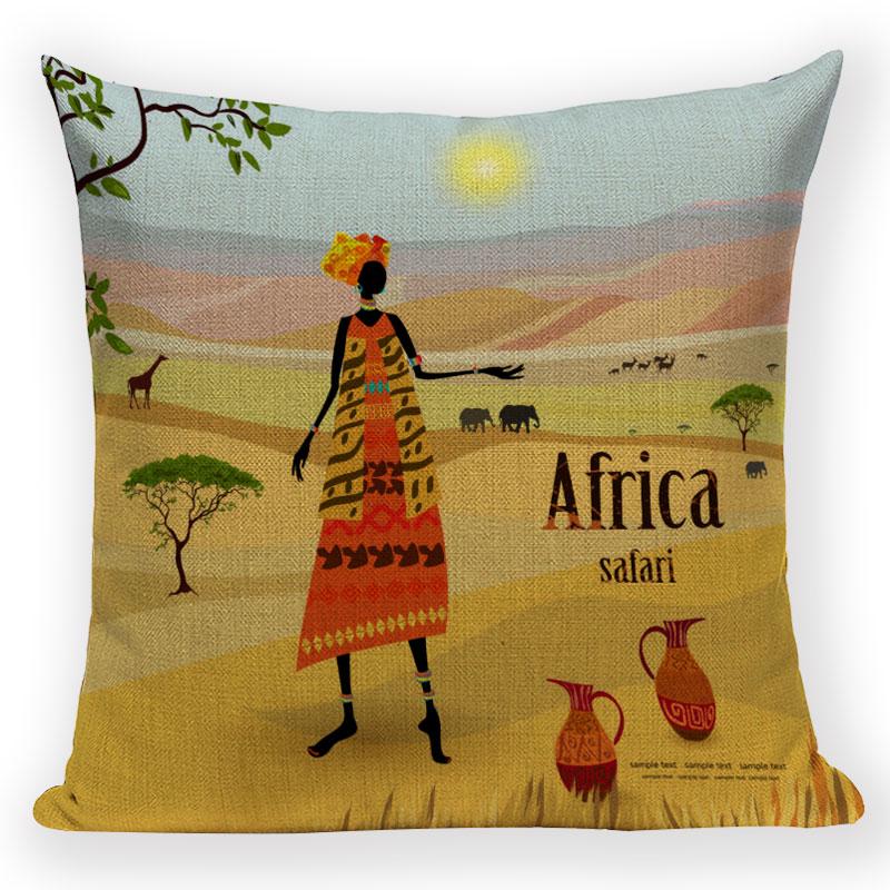 Cheap African Style Geometric Printing Cushion Covers Ethnic Linen ...