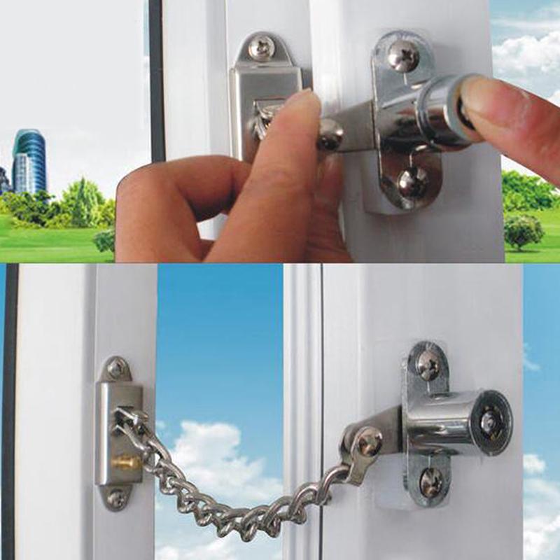 Home Supplies Window Security Chain Lock Door Child Safety Stainless ...