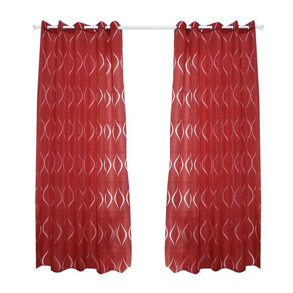 Buy Semi Transparent Window Sheer Curtains Grommets Wave ...