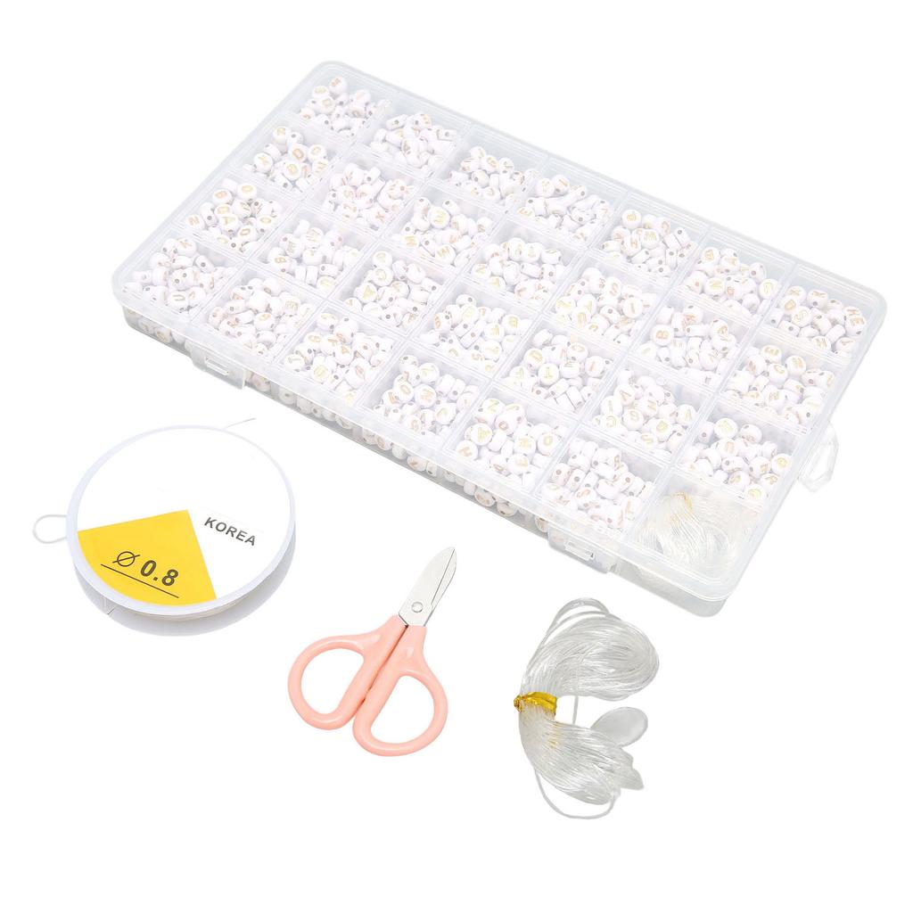 Cheap 1300Pcs Letter Beads Kit Acrylic Round Alphabet Beads Kit with ...