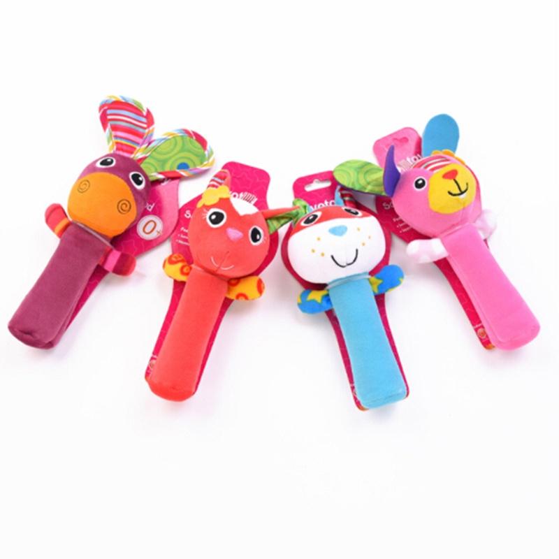 Buy Animal Handbell Educational Kids Plush Stuffed Doll Baby Hand Grip ...