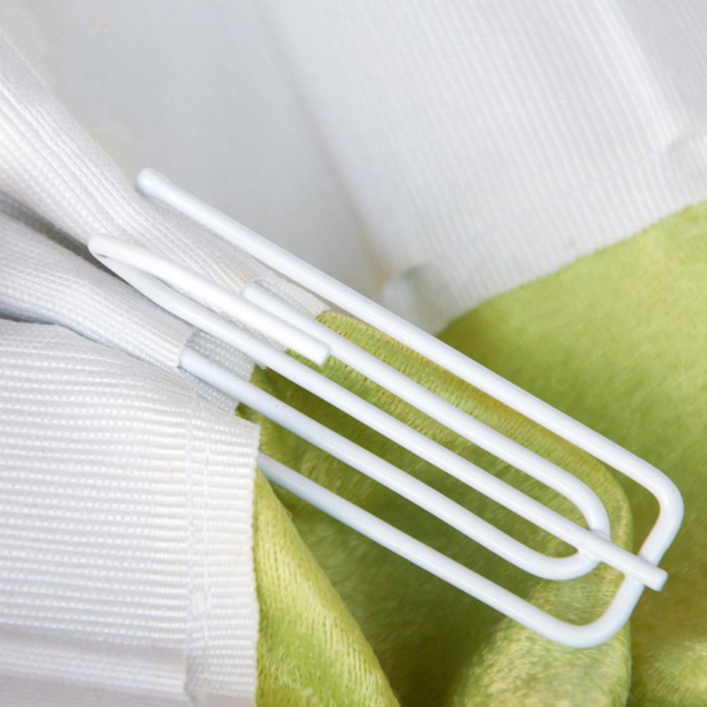 Buy 8pcs Stainless Steel Curtain Hooks Double Metal Drapery Four Fork ...