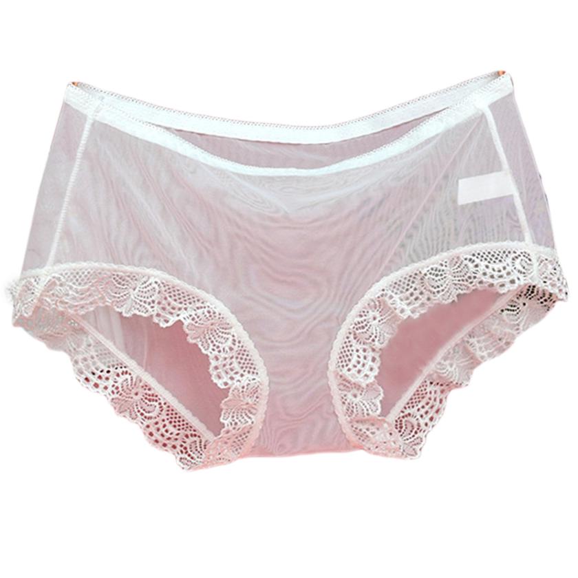 Women's Ultra-thin Sexy Mesh Gauze Panties Seamless Mid-low Waist ...
