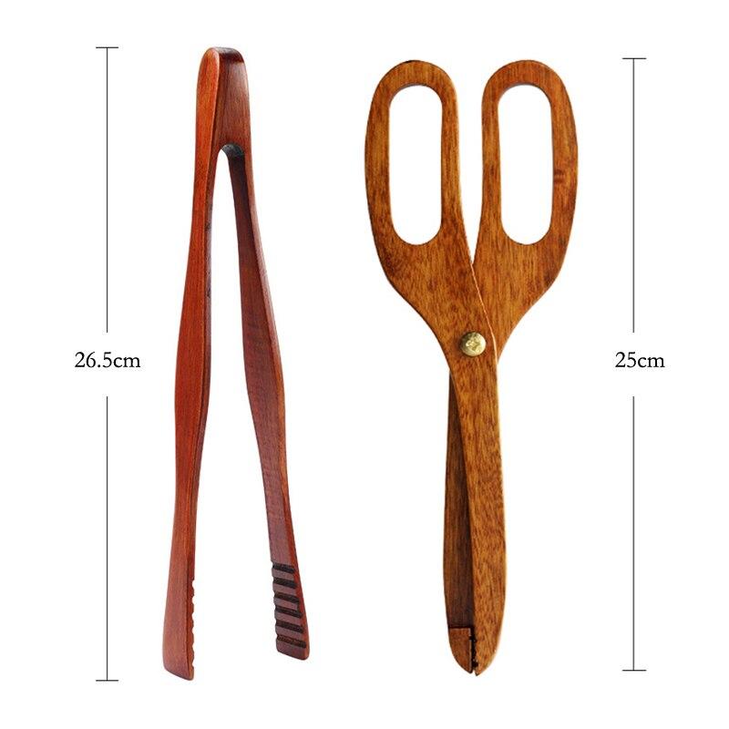 1Pc Wood Tongs Creative Wooden Kitchen Tongs Tweezer Scissor Shape ...