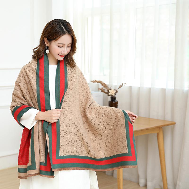 Buy Autumn and Winter Double Shawl Dual-use Scarf Wild Shawl Oversized ...