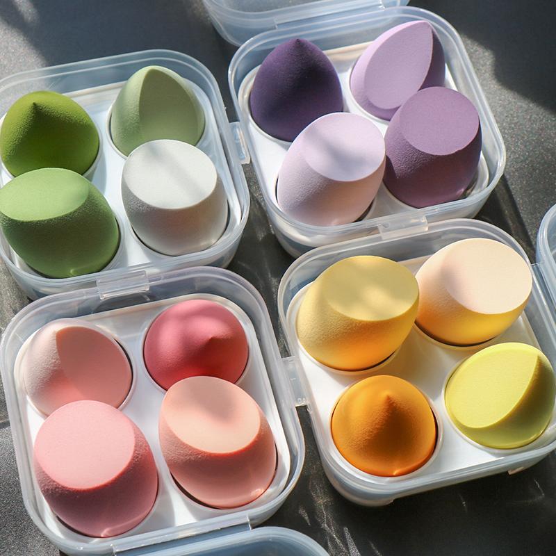 Buy 4pcs Makeup Egg Sponge Puff Cosmetic Microfiber Sponge Egg ...
