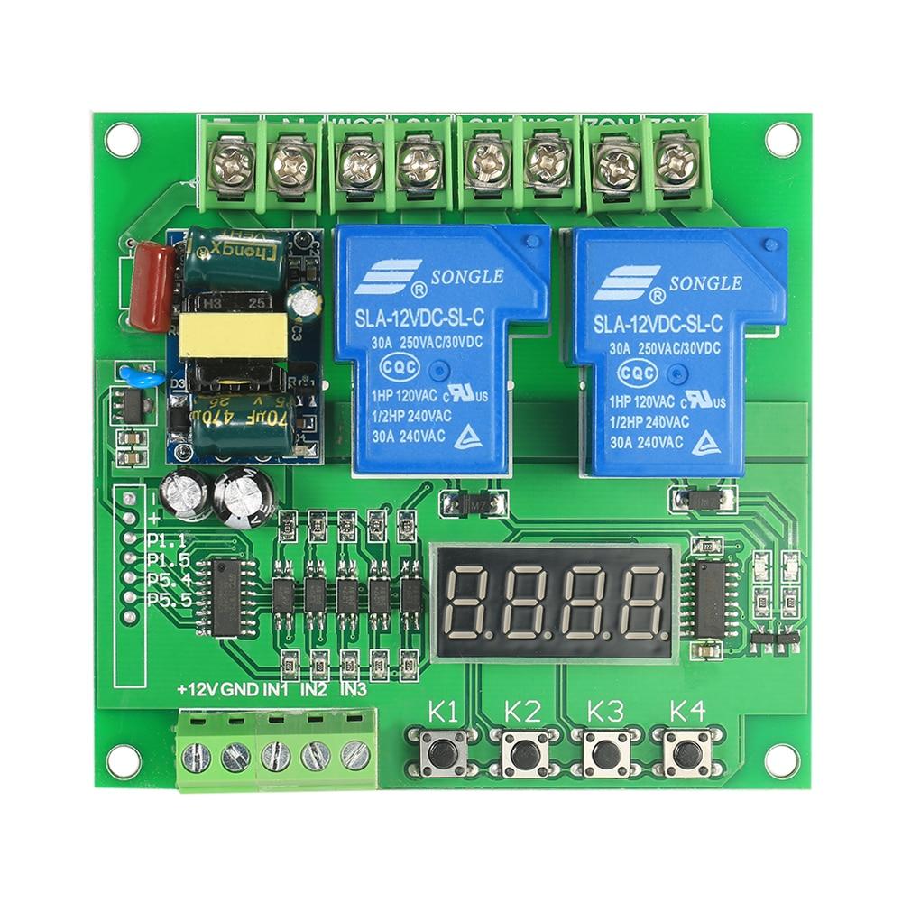 220V 2-Channel Motor Driver Shield Board 30A LED Display Relay Module ...