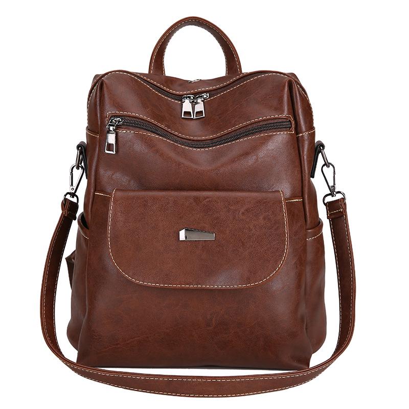 Buy PU Leather Backpack Women's Pleated Pouch at affordable prices ...