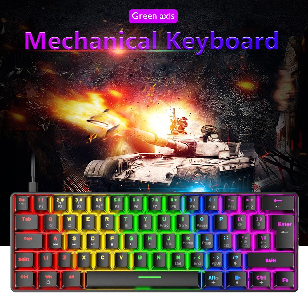 Buy T60 Mechanical Gaming Keyboard Blue Switch 62 Key Keyboard for PC ...
