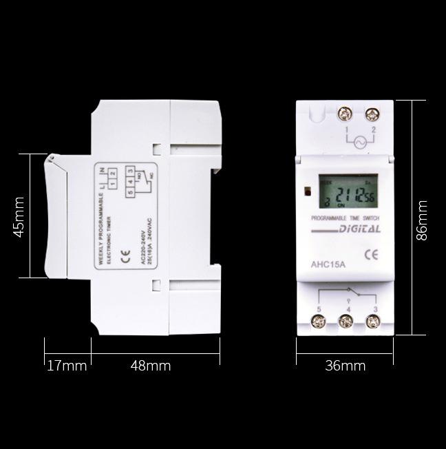 Pdtoweb New Digital LCD Power Programmable DIN Rail Timer Time Switch ...