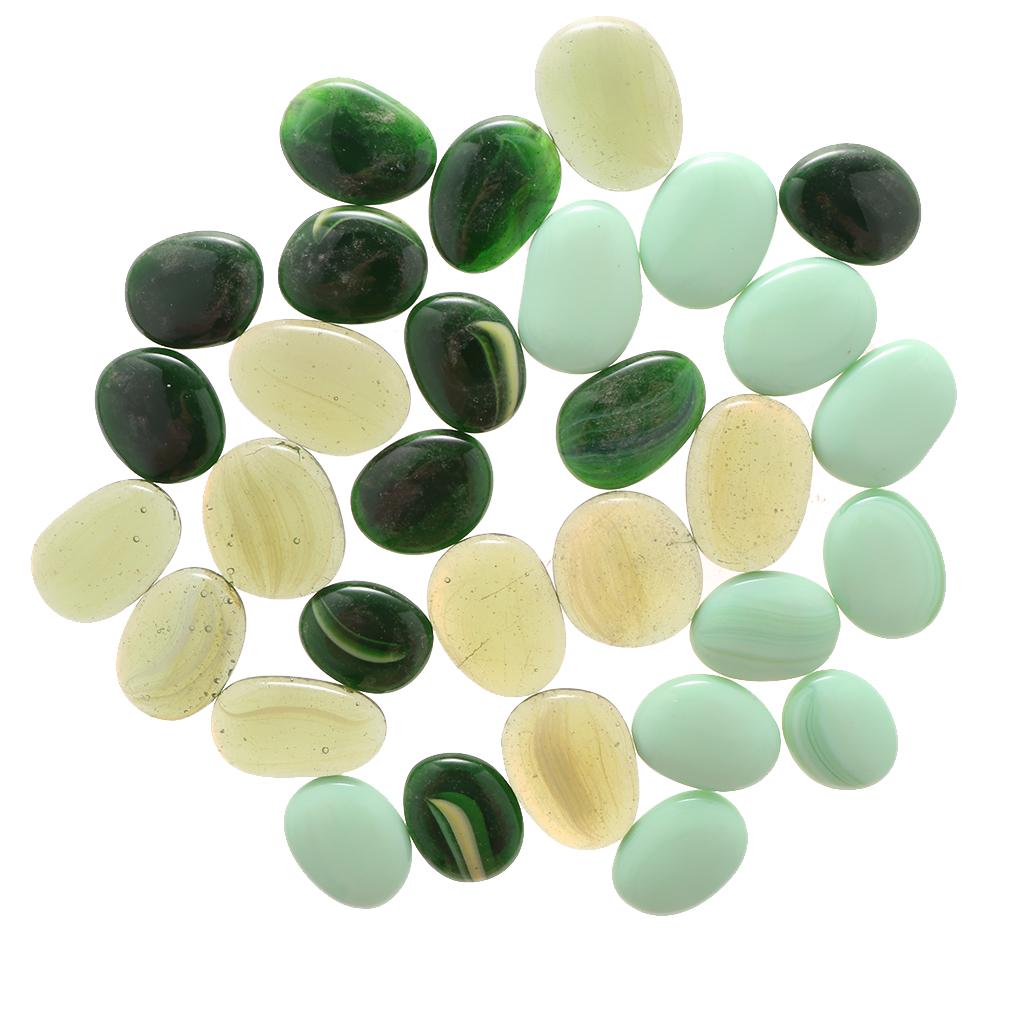 Buy 30Pcs Flat Glass Marble Pebbles Vase Fillers Decor MultiColor at ...