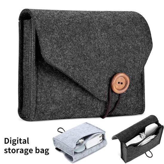 Buy For Macbook Power Adapter Case Storage Bag Felt Portable ...