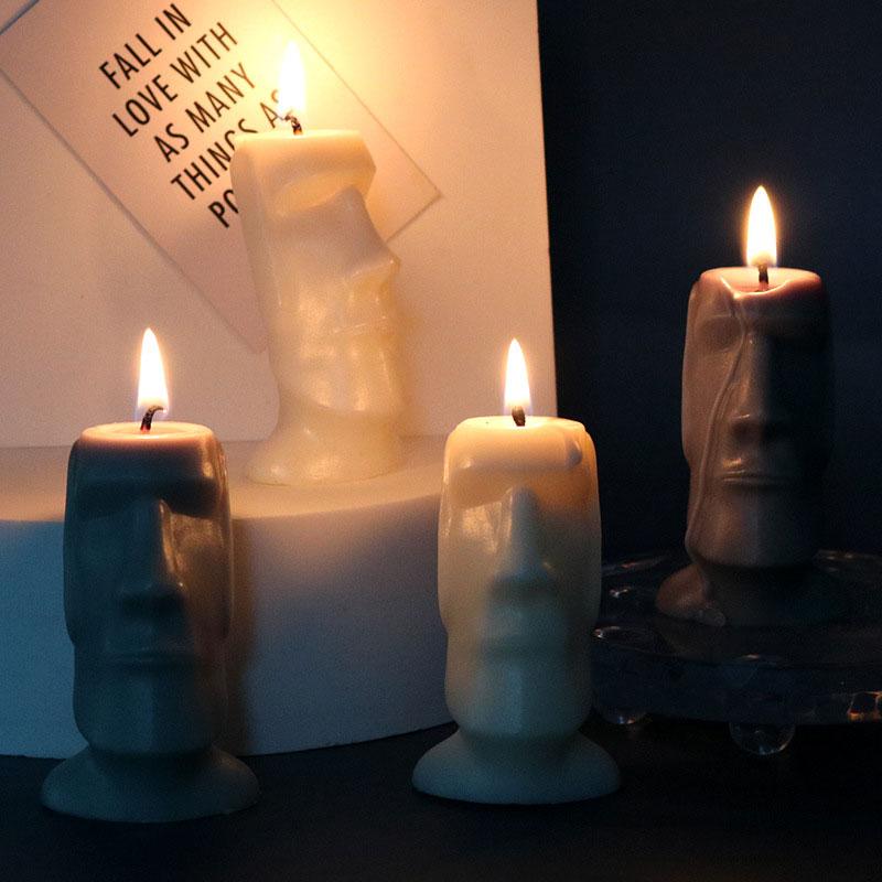 Buy Plaster Easter Mould Giant Stone Statue Candle Silicone Mold ...